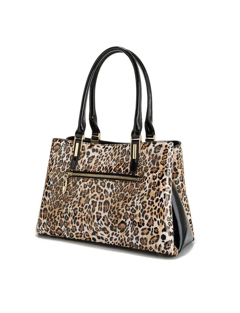 Serenade Wild Cat Grip Handle Leather Bag – theshoeoutletstore