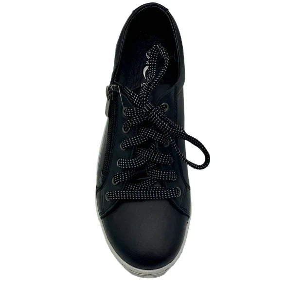 Cabello Unity Black Side Zip & Lace Up Sneakers – theshoeoutletstore